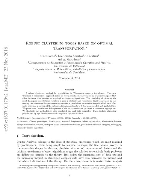 Pdf Robust K Barycenters In Wasserstein Space And Wide Consensus Clustering