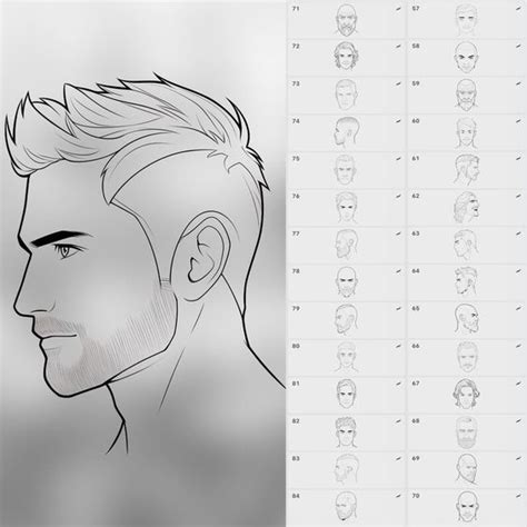 100 Procreate Male Head Stamps Part 3 Procreate Men Head Stamp Brushes