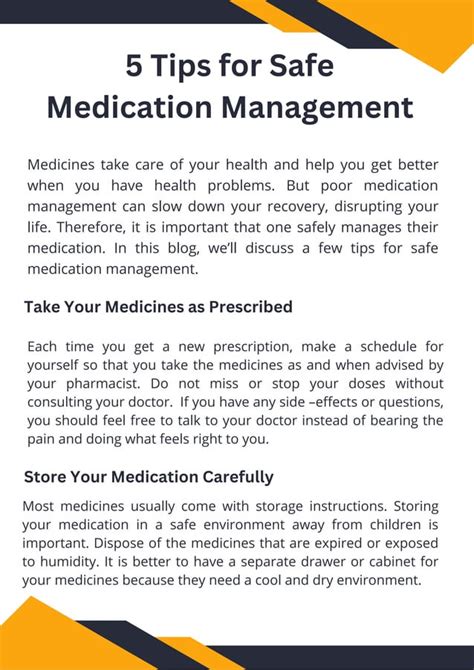 5 Tips For Safe Medication Management Pdf