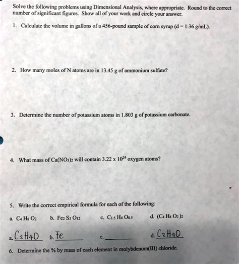 solved solve the following probl lems using dimensional analysis here