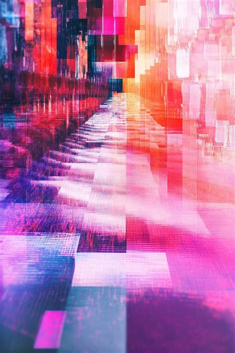 Abstract Digital Art With Vibrant Colors And Geometric Patterns Stock Illustration