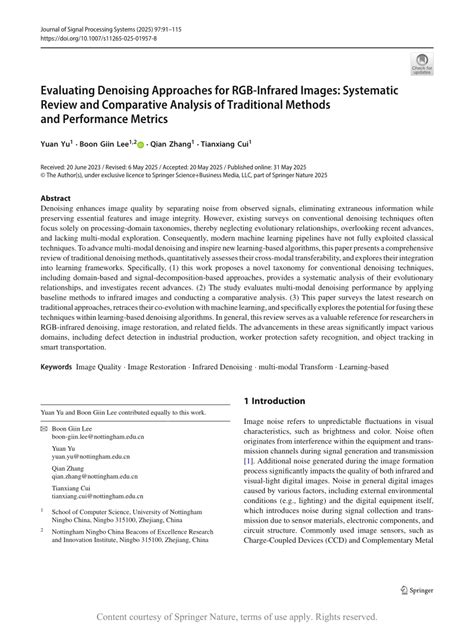 Evaluating Denoising Approaches For Rgb Infrared Images Systematic