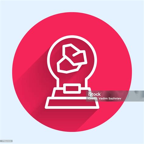 다양한 광물 암석 크리스탈 아이콘이 있는 화이트 라인 전시회는 긴 그림자 배경으로 분리되어 있습니다 광물 전시회 광물학 지질학