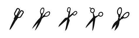 Scissors Silhouette Icons Simple Scissor Silhouettes In Different