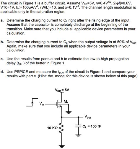 Solved The Circuit In Figure 1 Is A Buffer Circuit Assume