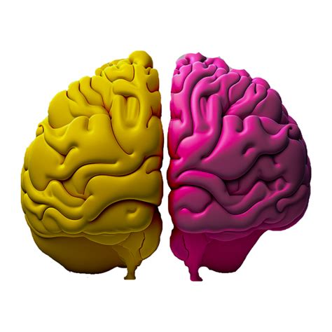 Human Brain In Two Color 23505478 Png