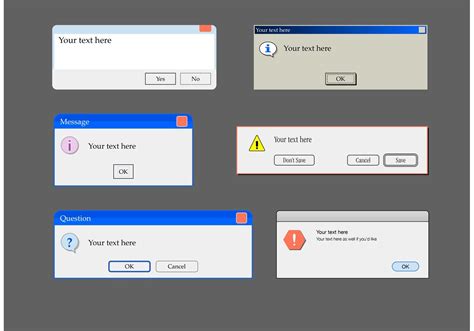 Alert Window Text Box Templates 88770 Vector Art At Vecteezy