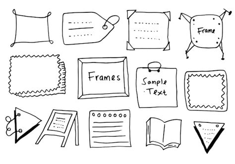 Premium Vector Frames Doodle Vectorsketch Square Vector Frames And