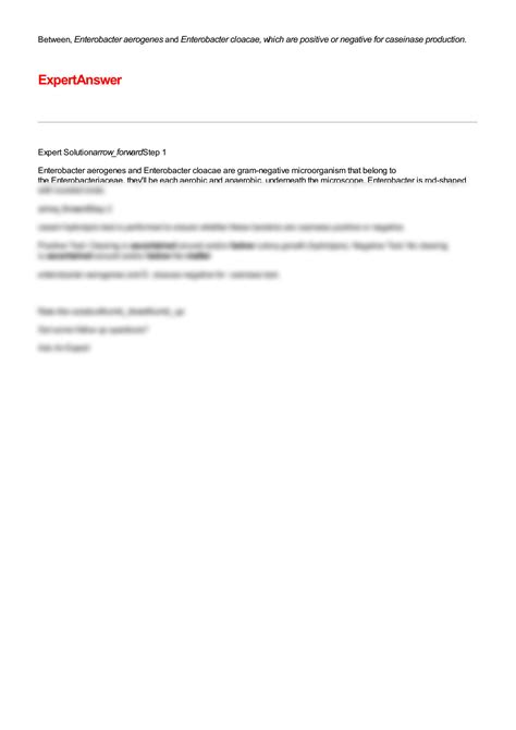 Solution Solution For Between Enterobacter Aerogenes And Enterobacter Cloacae Which Are