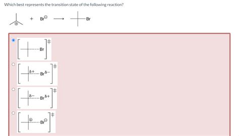 Solved Which Best Represents The Transition State Of The
