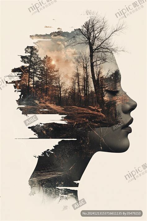 Ai创作图多重曝光技法 人与自然类插图 自然招贴设计 创意合成图片 创意合成海报 合成海报设计 视冲击力广告装饰画 海报合成设计 水彩增效合成 冷暖对比艺术 野外感装饰画 创意视画面 自然招贴