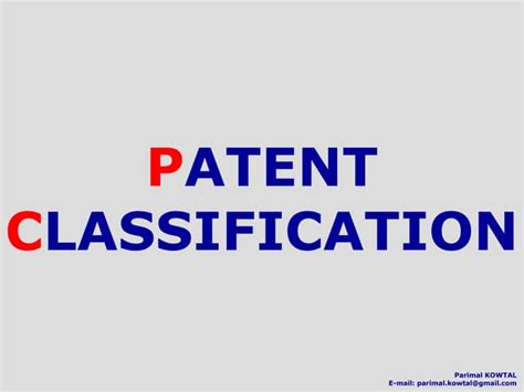 Patent Classification Ppt