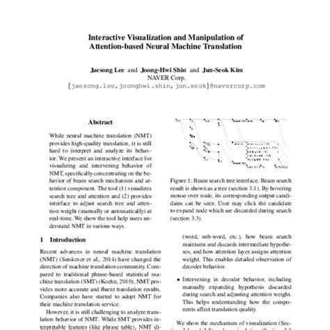 Interactive Visualization And Manipulation Of Attention Based Neural Machine Translation Acl
