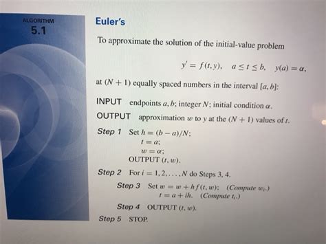 Solved Write A Matlab Code For Eulers Method To Solve The