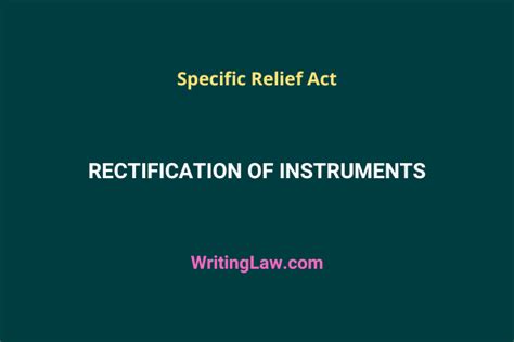 Rectification Of Instruments Under Specific Relief Act