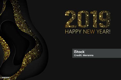 깊은 종이 예술 만화 검은 추상 파도 크리스마스와 새 Yeaar 종이 배경 개척 현대 종이 접기 디자인 서식 파일입니다 벡터 일러스트입니다 3d 종이 레이어 황금 하프톤