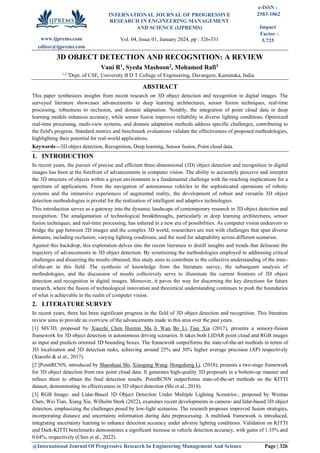 D Object Detection And Recognition A Review PDF