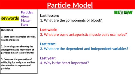 Ks3 Science Particle Model Teaching Resources