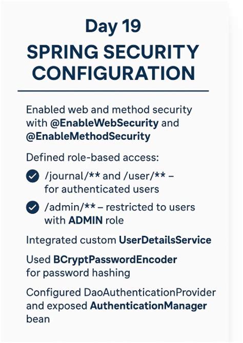 Configured Spring Security For Journal App Umang Kumar Posted On The