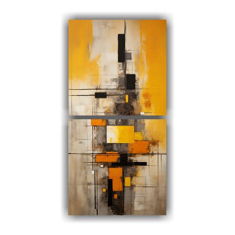 Cuadro Abstracto Tela Canvas Amarillo Mostaza Decocuadros