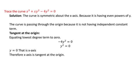 Curve Tracing Cartesian Form Pptx Physics Science