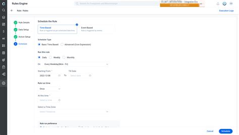 Schedule And Execute Rules Gainsight Inc