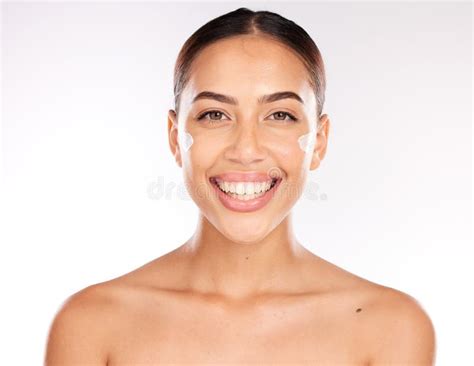 Beauty Skincare And Product With Portrait Of Woman And Cream Facial For Luxury Sunscreen And
