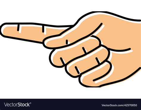Pointer Hand Gesture Color Icon Royalty Free Vector Image