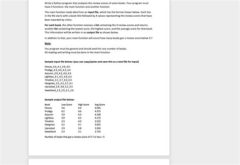 Solved Write A Python Program That Analyzes The Review