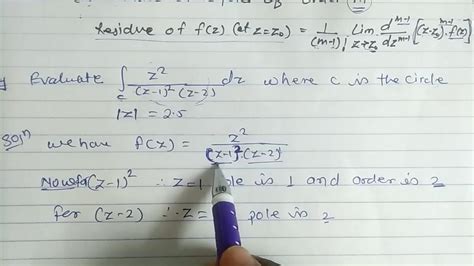 Cauchys Residue Theorem Complex Integration Complex Calculus Youtube