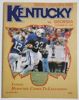 Georgia Vs Kentucky October 23 1982 Football Program Ebay