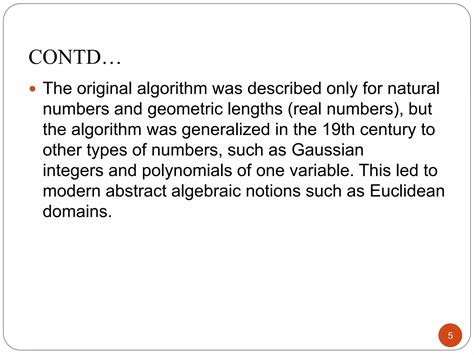 eucledian algorithm for gcd of integers and polynomials pptx