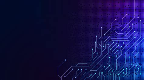 Abstract Blue Circuit Board Technology Futuristic Connection System Digital Data And High Tech