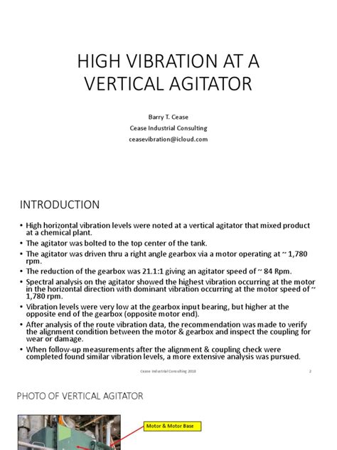High Vibration At A Vertical Agitator 050218 Pdf Door Column