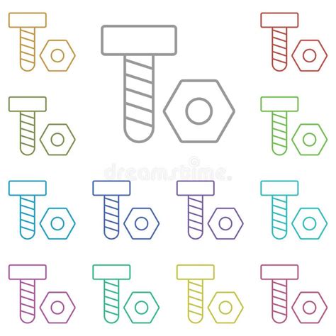 Bolt Multi Color Icon Simple Thin Line Outline Vector Of Construction Tools Icons For Ui And
