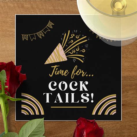 Time For Cocktails Funny Napkin Party Decor Funny Cocktail Party