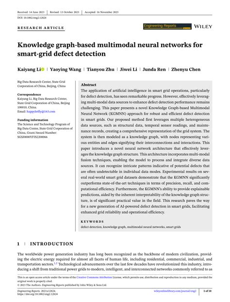 PDF Knowledge Graphbased Multimodal Neural Networks For Smartgrid