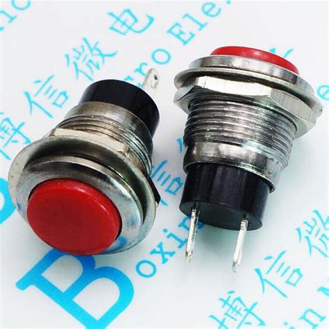 Pcs Pack DS Red No Lock Self Reset Normally Open Push Button Push Button Switch Opening