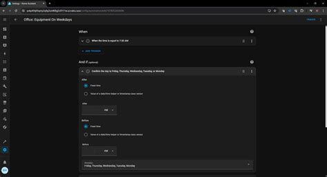 Making A Weekdays Automation Via The Gui Configuration Home