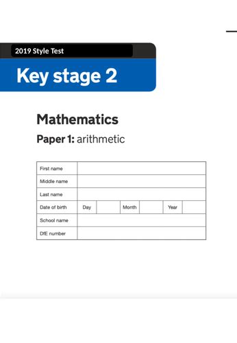 Edited 2019 Ks2 Arithmetic Tests Teaching Resources