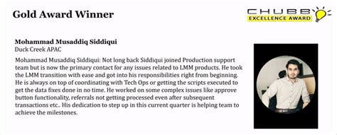 Musaddiq Siddiqui On Linkedin Honored And Humbled To Receive This