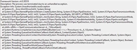 C NamedPipeServerStream Unauthorized Access Exception Stack Overflow