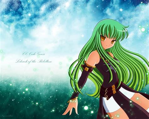Girl Code Geass Hair Green Dress Wind Wallpaper Coolwallpapers Me