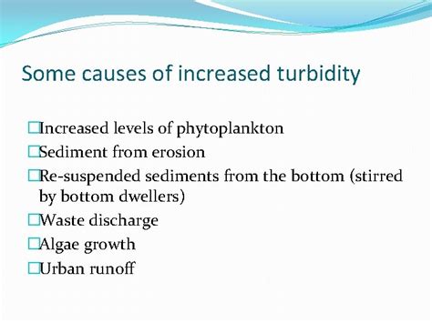 Indicators Of Water Quality Turbidity Dissolved Oxygen Temperature
