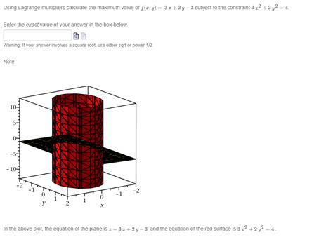 using lagrange multipliers calculate the maximum