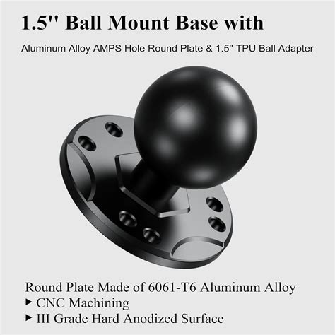 Weifei 15 Ball Mount Base With Aluminum Alloy Amps Hole Round Plate