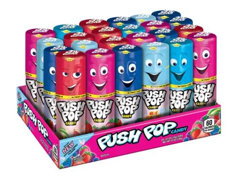 Push Pop Lollipops Candy Assorted Flavor Variety Pack 24 Ct Great For