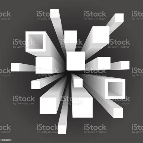 추상적인 기하학적 평방 확장 운동 볼륨 배경 서식 파일 벡터 일러스트 레이 션 가리기에 대한 스톡 벡터 아트 및 기타 이미지