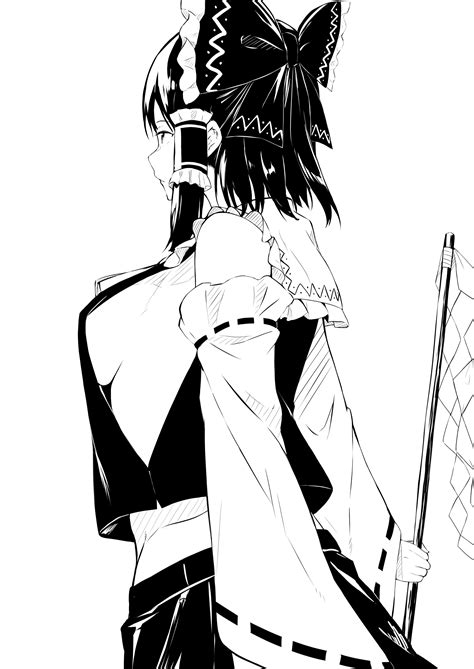 Hakurei Reimu Reimu Hakurei Monochrome Anime Anime Adult Touhou Project