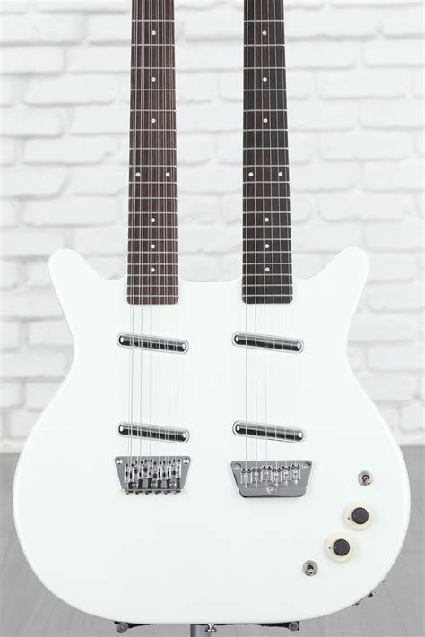 Danelectro Doubleneck Electric Guitar White Pearl Sweetwater